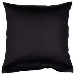 Kissenbezug Janine "Colors Mako Satin", schwarz, B:50cm L:50cm, Mako-Satin, Obermaterial: 100% Baumwolle, Kissenbez&uuml;ge, Kissenbezug, mit Rei&szlig;verschluss, uni Kissenh&uuml;lle, feinf&auml;dig, 100% Baumwolle