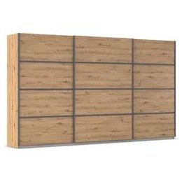 Kleiderschrank Rauch "Schwebet&uuml;renschrank OTTO ́s Choice Garderobe Schrank TOP ANGEBOT Avola", braun (eiche artisan, leisten graumetallic), B:360cm H:210cm T:62cm, Holzwerkstoff, Schr&auml;nke, Kleiderschrank, mit eleganten Zierleisten in Chrom, Schwarz oder Wei&szlig; MADE IN GERMANY