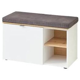 Schuhschrank Innostyle "Bari Schuhbank inkl. Sitzkissen, BxHxT 78x50x38 cm", wei&szlig;, B:78cm H:50cm T:42cm, Holzwerkstoff, MDF, Schr&auml;nke, Schuhschrank, 1 t&uuml;rig, 4 F&auml;cher, Softclose, ABS Kantenschutz