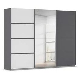 Kleiderschrank Rauch "Schwebet&uuml;renschrank OTTO ́s Choice Garderobe Schrank TOP ANGEBOT Avola", grau (graumetallic, alpinwei&szlig;, leisten graumetallic), B:271cm H:210cm T:62cm, Holzwerkstoff, Schr&auml;nke, Kleiderschrank, mit eleganten Zierleisten in Chrom, Schwarz oder Wei&szlig; MADE IN GERMANY