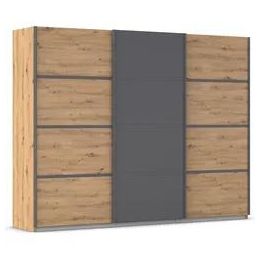 Kleiderschrank Rauch "Schwebet&uuml;renschrank OTTO ́s Choice Garderobe Schrank TOP ANGEBOT Avola", grau (eiche artisan, graumetallic, leisten graumetallic), B:271cm H:229cm T:62cm, Holzwerkstoff, Schr&auml;nke, Kleiderschrank, mit eleganten Zierleisten in Chrom, Schwarz oder Wei&szlig; MADE IN GERMANY