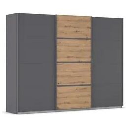Kleiderschrank Rauch "Schwebet&uuml;renschrank OTTO ́s Choice Garderobe Schrank TOP ANGEBOT Avola", grau (graumetallic, eiche artisan, leisten graumetallic), B:271cm H:210cm T:62cm, Holzwerkstoff, Schr&auml;nke, Kleiderschrank, mit eleganten Zierleisten in Chrom, Schwarz oder Wei&szlig; MADE IN GERMANY