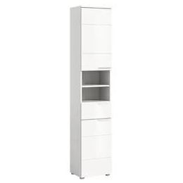 Hochschrank Welltime "CAPRI, H&ouml;he 193 cm, 2 T&uuml;ren mit Soft-Close-Funktion, 1 Schubkasten", wei&szlig;, wei&szlig; hochglanz, B:38cm H:193cm T:34cm, FSC-zertifizierter Holzwerkstoff, MDF, Schr&auml;nke, Hochschrank, Mehrzweckschrank, Universalschrank, Badschrank, Badhochschrank