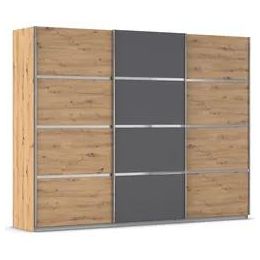 Kleiderschrank Rauch "Schwebet&uuml;renschrank OTTO ́s Choice Garderobe Schrank TOP ANGEBOT Avola", grau (eiche artisan, graumetallic, leisten chrom), B:271cm H:210cm T:62cm, Holzwerkstoff, Schr&auml;nke, Kleiderschrank, mit eleganten Zierleisten in Chrom, Schwarz oder Wei&szlig; MADE IN GERMANY