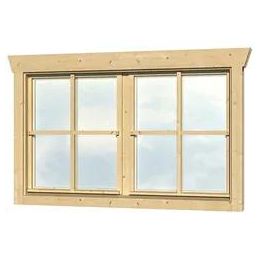 Skan Holz Fenster SKANHOLZ "2-fl&uuml;gelig", beige (natur), B:127cm H:77cm, Glas, Holzwerkstoff, Fenster, f&uuml;r 28 mm Gartenh&auml;user, 2x57,5x70,5 cm, Topseller