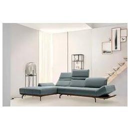 Ecksofa "CR.420, Designecksofa, L-Form", blau (wasserblau, steingrau), B:313cm H:117cm T:212cm, CREATION BY ROLF BENZ, Sofas, Ecksofa, in 2 Qualit&auml;ten, Holzrahmen in Eiche Natur oder Nu&szlig;baum, Breite 313 cm