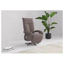 Sit & More TV-Sessel SIT & MORE "Emely, inkl. Kopfteilverstellung & 360 Drehfunktion", grau (taupe), B:74cm H:112cm T:82cm, 90% Polyester, 10% Polyamid, Sessel, wahlweise mit 2 Motoren, Akku & Aufstehhilfe