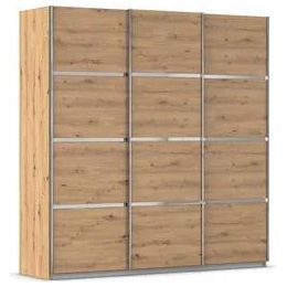 Kleiderschrank Rauch "Schwebet&uuml;renschrank OTTO ́s Choice Garderobe Schrank TOP ANGEBOT Avola", braun (eiche artisan, leisten chrom), B:203cm H:229cm T:62cm, Holzwerkstoff, Schr&auml;nke, Kleiderschrank, mit eleganten Zierleisten in Chrom, Schwarz oder Wei&szlig; MADE IN GERMANY