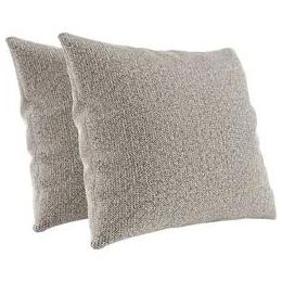 Sofakissen Home Affaire "Viva", beige (linen), B:50cm H:50cm T:8cm, 100% Polyester, Polsterauflagen, Sofakissen, 2er Kissen-Set wahlweise in zwei Gr&ouml;&szlig;en