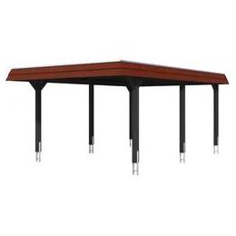 Skan Holz Einzelcarport SKANHOLZ "Wendland", grau (anthrazit, rote blende), B/H/T: 247cm x, Carports