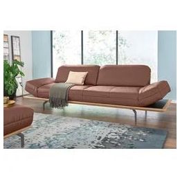 3-Sitzer "CR.420, Designsofa, Loungesofa", braun (signalbraun 534, 44), B:232cm H:117cm T:129cm, Leder OSKAR - echtes Leder;Flachgewebe DONNA (76% Polyester 24% Polyacryl), CREATION BY ROLF BENZ, Sofas, in 2 Qualit&auml;ten, Holzrahmen in Eiche Natur oder Nu&szlig;baum, Breite 232 cm