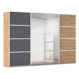 Kleiderschrank Rauch "Schwebet&uuml;renschrank OTTO ́s Choice Garderobe Schrank TOP ANGEBOT Avola", beige (eiche artisan, graumetallic, leisten wei&szlig;), B:315cm H:210cm T:62cm, Holzwerkstoff, Schr&auml;nke, Kleiderschrank, mit eleganten Zierleisten in Chrom, Schwarz oder Wei&szlig; MADE IN GERMANY