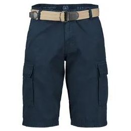 Bermudas Lerros "Cargobermuda inklusive G&uuml;rtel", Herren, Gr. 34, blau (classic navy), 100% Baumwolle, Hosen Bermudas