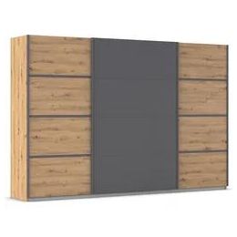 Kleiderschrank Rauch "Schwebet&uuml;renschrank OTTO ́s Choice Garderobe Schrank TOP ANGEBOT Avola", grau (eiche artisan, graumetallic, leisten graumetallic), B:315cm H:210cm T:62cm, Holzwerkstoff, Schr&auml;nke, Kleiderschrank, mit eleganten Zierleisten in Chrom, Schwarz oder Wei&szlig; MADE IN GERMANY