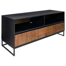Lowboard GUTMANN FACTORY, braun (schwarz, braun), B:130cm H:55cm T:45cm, Holz teilmassiv, Sideboards, Lowboard