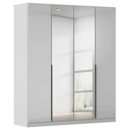 Dreht&uuml;renschrank OTTO HOME "Kleiderschrank Kleiderschr&auml;nke Schrank Garderobe AGORDO mit Glasfront", grau (seidengrau, glas seidengrau), B:181cm H:229cm T:54cm, Holzwerkstoff, Schr&auml;nke, Dreht&uuml;renschrank, durchdachte Innenausstattung, in 8 Breiten und 2 H&ouml;hen MADE IN GERMANY