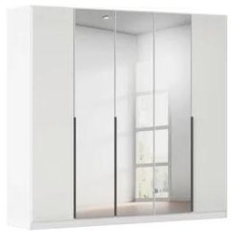 Dreht&uuml;renschrank OTTO HOME "Kleiderschrank Kleiderschr&auml;nke Schrank Garderobe AGORDO mit Glasfront", wei&szlig; (alpinwei&szlig;, glas kristallwei&szlig;), B:226cm H:210cm T:54cm, Holzwerkstoff, Schr&auml;nke, Dreht&uuml;renschrank, durchdachte Innenausstattung, in 8 Breiten und 2 H&ouml;hen MADE IN GERMANY