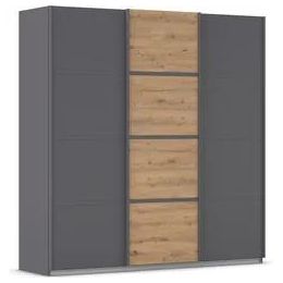 Kleiderschrank Rauch "Schwebet&uuml;renschrank OTTO ́s Choice Garderobe Schrank TOP ANGEBOT Avola", grau (graumetallic, eiche artisan, leisten graumetallic), B:203cm H:210cm T:62cm, Holzwerkstoff, Schr&auml;nke, Kleiderschrank, mit eleganten Zierleisten in Chrom, Schwarz oder Wei&szlig; MADE IN GERMANY