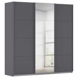 Schwebet&uuml;renschrank OTTO HOME "Kleiderschrank Schrank Schlafzimmerschrank Garderobe AGORDO", grau (graumetallic, griffleisten graumetallic), B:203cm H:210cm T:62cm, Holzwerkstoff, Schr&auml;nke, Schwebet&uuml;renschrank, Top Innenausstattung, in 4 Breiten und 2 H&ouml;hen MADE IN GERMANY, Topseller