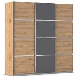 Kleiderschrank Rauch "Schwebet&uuml;renschrank OTTO ́s Choice Garderobe Schrank TOP ANGEBOT Avola", grau (eiche artisan, graumetallic, leisten chrom), B:203cm H:210cm T:62cm, Holzwerkstoff, Schr&auml;nke, Kleiderschrank, mit eleganten Zierleisten in Chrom, Schwarz oder Wei&szlig; MADE IN GERMANY