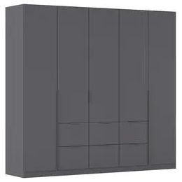 Dreht&uuml;renschrank OTTO HOME "Kleiderschrank Schrank Garderobe AGORDO mit Dekor- oder Hochglanzfront", grau (graumetallic), B:226cm H:229cm T:54cm, Holzwerkstoff, Schr&auml;nke, Dreht&uuml;renschrank, mit Au&szlig;enschubk&auml;sten, in 7 Breiten und 2 H&ouml;hen MADE IN GERMANY