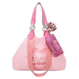 Henkeltasche Fritzi aus Preussen "Izzy Medium Barbie", Damen, Gr. B/H/T: 42cm x 29cm x 15cm, pink, Baumwollmischung, bedruckt, Taschen, mit abnehmbarem Brillenetui