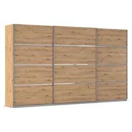 Kleiderschrank Rauch "Schwebet&uuml;renschrank OTTO ́s Choice Garderobe Schrank TOP ANGEBOT Avola", braun (eiche artisan, leisten chrom), B:360cm H:229cm T:62cm, Holzwerkstoff, Schr&auml;nke, Kleiderschrank, mit eleganten Zierleisten in Chrom, Schwarz oder Wei&szlig; MADE IN GERMANY