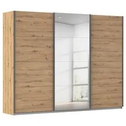 Schwebet&uuml;renschrank OTTO HOME "Kleiderschrank Schrank Schlafzimmerschrank Garderobe AGORDO", eiche artisan, griffleisten graumetallic, B:271cm H:210cm T:62cm, Holzwerkstoff, Schr&auml;nke, Schwebet&uuml;renschrank, Top Innenausstattung, in 4 Breiten und 2 H&ouml;hen MADE IN GERMANY, Topseller
