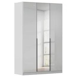 Dreht&uuml;renschrank OTTO HOME "Kleiderschrank Kleiderschr&auml;nke Schrank Garderobe AGORDO mit Glasfront", grau (seidengrau, glas seidengrau), B:136cm H:229cm T:54cm, Holzwerkstoff, Schr&auml;nke, Dreht&uuml;renschrank, durchdachte Innenausstattung, in 8 Breiten und 2 H&ouml;hen MADE IN GERMANY