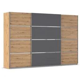 Kleiderschrank Rauch "Schwebet&uuml;renschrank OTTO ́s Choice Garderobe Schrank TOP ANGEBOT Avola", grau (eiche artisan, graumetallic, leisten chrom), B:315cm H:229cm T:62cm, Holzwerkstoff, Schr&auml;nke, Kleiderschrank, mit eleganten Zierleisten in Chrom, Schwarz oder Wei&szlig; MADE IN GERMANY