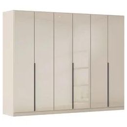 Dreht&uuml;renschrank OTTO HOME "Kleiderschrank Kleiderschr&auml;nke Schrank Garderobe AGORDO mit Glasfront", beige (beige, glas beige (champagner)), B:271cm H:229cm T:54cm, Holzwerkstoff, Schr&auml;nke, Dreht&uuml;renschrank, durchdachte Innenausstattung, in 8 Breiten und 2 H&ouml;hen MADE IN GERMANY