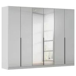 Dreht&uuml;renschrank OTTO HOME "Kleiderschrank Kleiderschr&auml;nke Schrank Garderobe AGORDO mit Glasfront", grau (seidengrau, glas seidengrau), B:271cm H:210cm T:54cm, Holzwerkstoff, Schr&auml;nke, Dreht&uuml;renschrank, durchdachte Innenausstattung, in 8 Breiten und 2 H&ouml;hen MADE IN GERMANY
