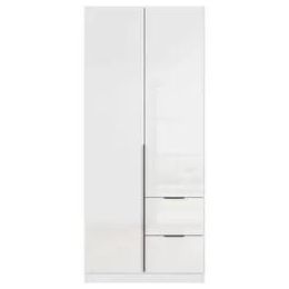 Dreht&uuml;renschrank OTTO HOME "Kleiderschrank Schrank Garderobe AGORDO mit Dekor- oder Hochglanzfront", wei&szlig; (alpinwei&szlig;, hochglanz wei&szlig;), B:91cm H:229cm T:54cm, Holzwerkstoff, Schr&auml;nke, Dreht&uuml;renschrank, mit Au&szlig;enschubk&auml;sten, in 7 Breiten und 2 H&ouml;hen MADE IN GERMANY, Topseller