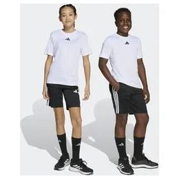 Trainingsanzug Adidas SPORTSWEAR "J TR-ES 3S SET", Jungen, Gr. 164, schwarz-wei&szlig; (wei&szlig;, schwarz), Obermaterial: 100% Polyester, Sportanz&uuml;ge Trainingsanzug