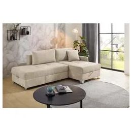 Jockenh&ouml;fer Ecksofa JOCKENH&Ouml;FER GRUPPE "Lemberg, Dreh-Schwenk-Ottomane", beige (beige 417, 07), B:232cm T:100cm, Korpus: 100% Polyester;Kissen: 100% Polyester, Sofas, Ecksofa, inklusive Relax- und Schlaffunktion, Ottomane links/ rechts montierbar
