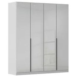 Dreht&uuml;renschrank OTTO HOME "Kleiderschrank Kleiderschr&auml;nke Schrank Garderobe AGORDO mit Glasfront", grau (seidengrau, glas seidengrau), B:181cm H:210cm T:54cm, Holzwerkstoff, Schr&auml;nke, Dreht&uuml;renschrank, durchdachte Innenausstattung, in 8 Breiten und 2 H&ouml;hen MADE IN GERMANY