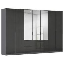 Dreht&uuml;renschrank OTTO HOME "Kleiderschrank Schrank Garderobe AGORDO mit Dekor- oder Hochglanzfront", grau (graumetallic, hochglanz effektgrau), B:315cm H:229cm T:54cm, Holzwerkstoff, Schr&auml;nke, Dreht&uuml;renschrank, mit Au&szlig;enschubk&auml;sten, in 7 Breiten und 2 H&ouml;hen MADE IN GERMANY