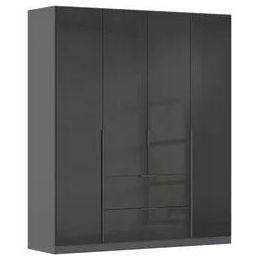 Dreht&uuml;renschrank OTTO HOME "Kleiderschrank Schrank Garderobe AGORDO mit Dekor- oder Hochglanzfront", grau (graumetallic, hochglanz effektgrau), B:181cm H:229cm T:54cm, Holzwerkstoff, Schr&auml;nke, Dreht&uuml;renschrank, mit Au&szlig;enschubk&auml;sten, in 7 Breiten und 2 H&ouml;hen MADE IN GERMANY