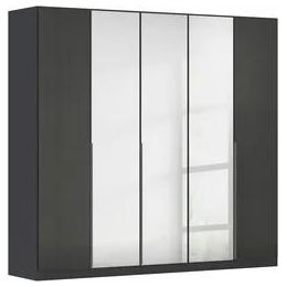 Dreht&uuml;renschrank OTTO HOME "Kleiderschrank Schrank Garderobe AGORDO mit Dekor- oder Hochglanzfront", grau (graumetallic, effektgrau hochglanz), B:226cm H:210cm T:54cm, Holzwerkstoff, Schr&auml;nke, Dreht&uuml;renschrank, durchdachte Innenausstattung, in 8 Breiten und 2 H&ouml;hen MADE IN GERMANY, Topseller