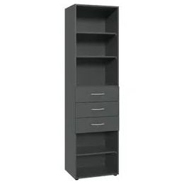 Standregal wimex "Multiraumkonzept", grau (grafit), B:50cm H:185cm T:40cm, Holzwerkstoff, Regale, Standregal, planbar und erweiterbar