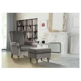 Hocker GUTMANN FACTORY, braun (braun, grau, beige, anthrazit), B:55cm H:44cm, 100% Polyester, Hocker, Hocker