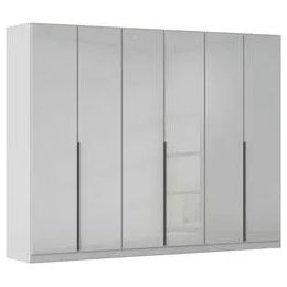 Dreht&uuml;renschrank OTTO HOME "Kleiderschrank Kleiderschr&auml;nke Schrank Garderobe AGORDO mit Glasfront", grau (seidengrau, glas seidengrau), B:271cm H:210cm T:54cm, Holzwerkstoff, Schr&auml;nke, Dreht&uuml;renschrank, durchdachte Innenausstattung, in 8 Breiten und 2 H&ouml;hen MADE IN GERMANY