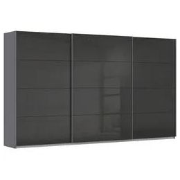 Schwebet&uuml;renschrank OTTO HOME "Kleiderschrank Schrank Garderobe AGORDO mit Dekor- oder Hochglanzfront", grau (graumetallic, hochglanz effektgrau, griffleisten graumetallic), B:360cm H:229cm T:62cm, Holzwerkstoff, Schr&auml;nke, Schwebet&uuml;renschrank, in 4 Breiten und 2 H&ouml;hen MADE IN GERMANY