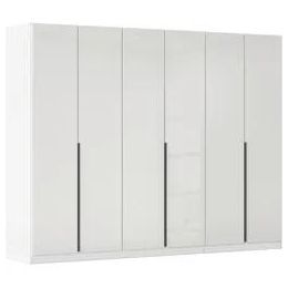 Dreht&uuml;renschrank OTTO HOME "Kleiderschrank Kleiderschr&auml;nke Schrank Garderobe AGORDO mit Glasfront", wei&szlig; (alpinwei&szlig;, glas kristallwei&szlig;), B:271cm H:229cm T:54cm, Holzwerkstoff, Schr&auml;nke, Dreht&uuml;renschrank, durchdachte Innenausstattung, in 8 Breiten und 2 H&ouml;hen MADE IN GERMANY
