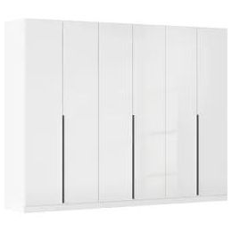 Dreht&uuml;renschrank OTTO HOME "Kleiderschrank Schrank Garderobe AGORDO TOPSELLER Schlafzimmer", wei&szlig; (alpinwei&szlig;, hochglanz wei&szlig;), B:271cm H:210cm T:54cm, Holzwerkstoff, Schr&auml;nke, Dreht&uuml;renschrank, durchdachte Innenausstattung, in 8 Breiten und 2 H&ouml;hen MADE IN GERMANY, Topseller