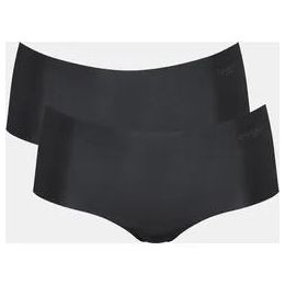 Panty Sloggi "ZERO Microfibre 2.0", Damen, Gr. XL, schwarz, Single Jersey, Obermaterial: 76% Polyamid, 24% Elasthan, k&ouml;rpernah, Unterhosen Panty, nahtlos, gewellte Abschl&uuml;sse hinten, Microfaser