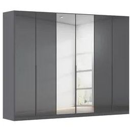 Dreht&uuml;renschrank OTTO HOME "Kleiderschrank Kleiderschr&auml;nke Schrank Garderobe AGORDO mit Glasfront", grau (graumetallic, glas basalt), B:271cm H:229cm T:54cm, Holzwerkstoff, Schr&auml;nke, Dreht&uuml;renschrank, durchdachte Innenausstattung, in 8 Breiten und 2 H&ouml;hen MADE IN GERMANY