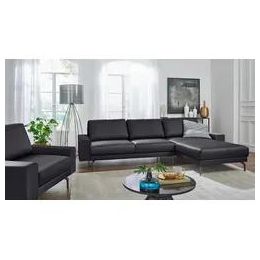 Ecksofa "CR.450, Designecksofa, L-Form", schwarz (signalschwarz 534, 58), B:274cm H:85cm T:178cm, Luxus-Microfaser (100% Polyester), CREATION BY ROLF BENZ, Sofas, Ecksofa, Armlehne breit und niedrig, Alugussf&uuml;&szlig;e in umbragrau, Breite 274 cm