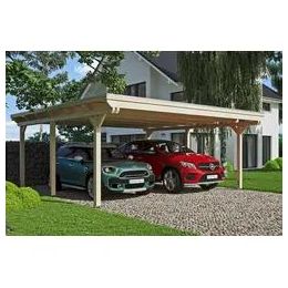 Skan Holz Doppelcarport SKANHOLZ "Emsland", beige (natur), B/H/T: 223cm x, Carports