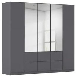 Dreht&uuml;renschrank OTTO HOME "Kleiderschrank Schrank Garderobe AGORDO mit Dekor- oder Hochglanzfront", grau (graumetallic), B:226cm H:210cm T:54cm, Holzwerkstoff, Schr&auml;nke, Dreht&uuml;renschrank, mit Au&szlig;enschubk&auml;sten, in 7 Breiten und 2 H&ouml;hen MADE IN GERMANY